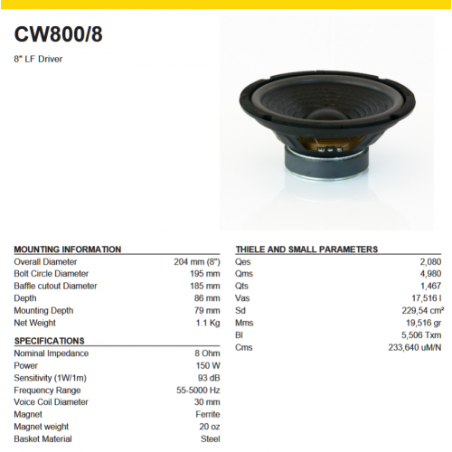 CW800/8 Woofer