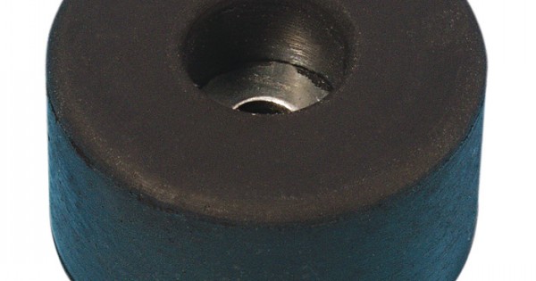 4909 rubber foot 38x20 mm black with steel insert